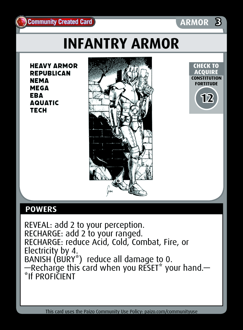 Infantry Armor - Custom Card - Paizo | Pathfinder Adventure Card Game ...