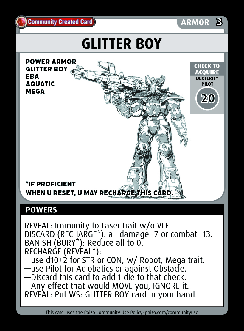 Glitter Boy - Custom Card - Paizo | Pathfinder Adventure Card Game ...