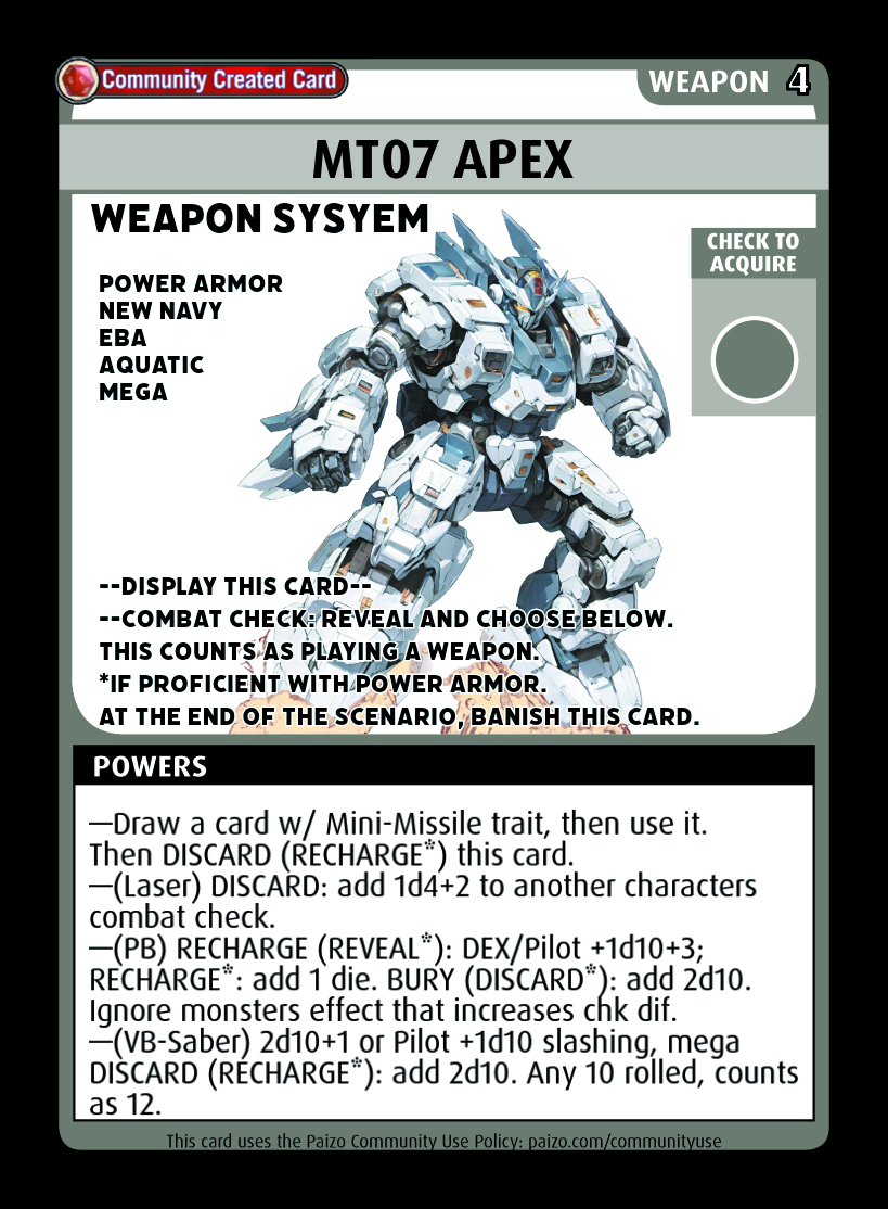 Mt07 Apex - Custom Card - Paizo | Pathfinder Adventure Card Game Community Cards | DriveThruRPG