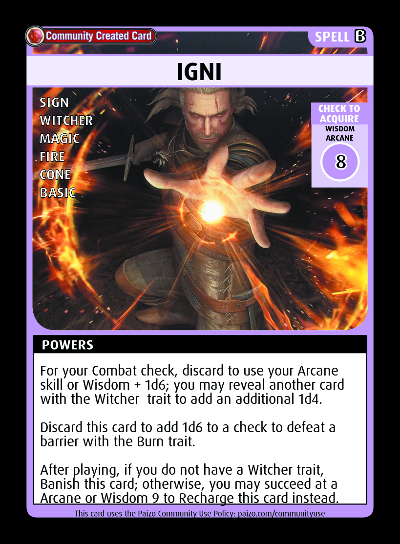Igni - Custom Card - Paizo | Pathfinder Adventure Card Game Community ...
