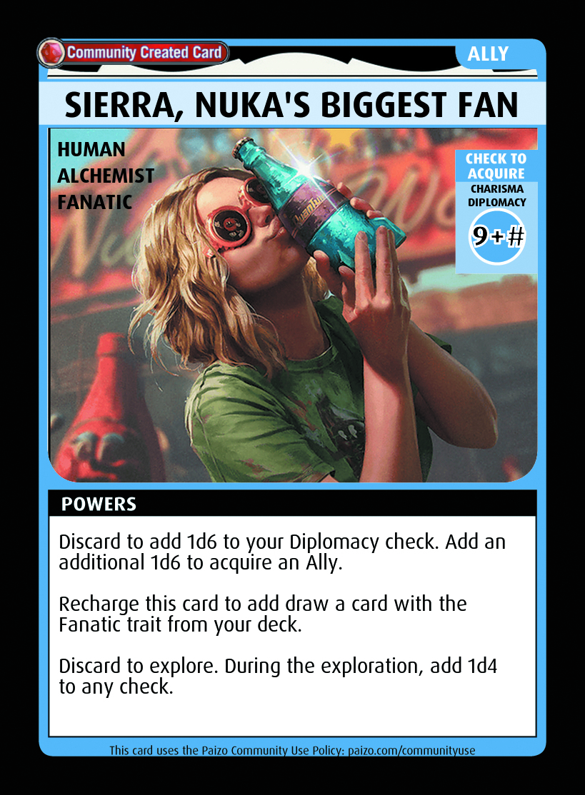 Sierra, Nuka's Biggest Fan - Custom Card - Paizo | Pathfinder Adventure ...