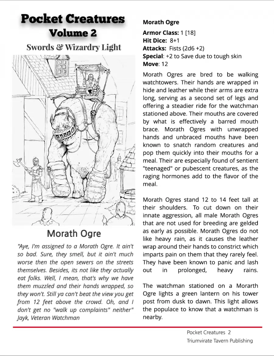 Pocket Creatures Volume 2 - Tenkar's Tavern Gamen | DriveThruRPG