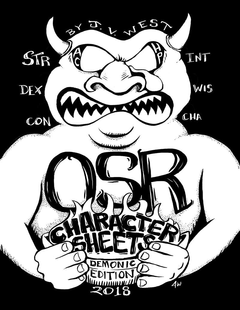 OSR Character Sheets Demonic Edition - Random Order Creations ...