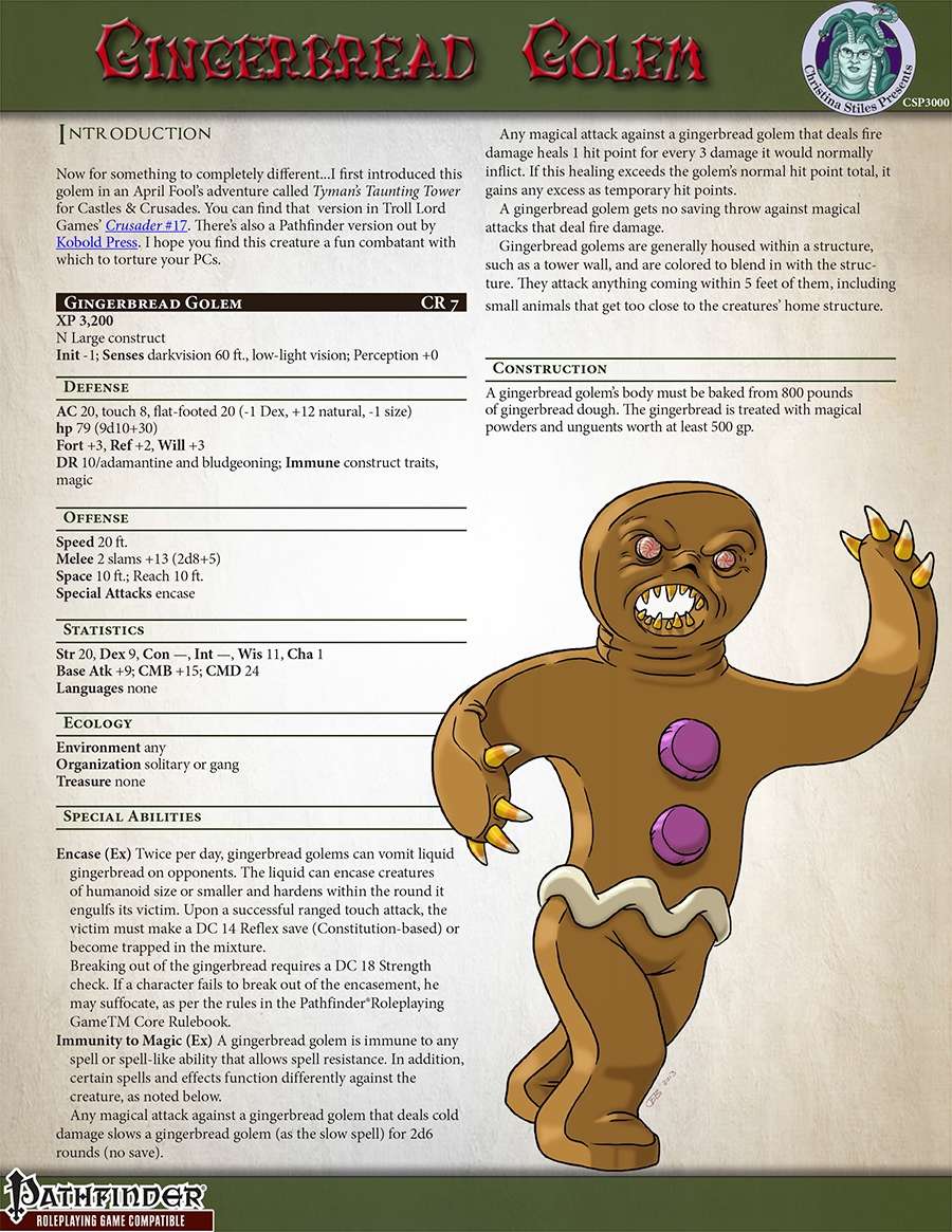 Gingerbread Golems - Christina Stiles Presents | DriveThruRPG