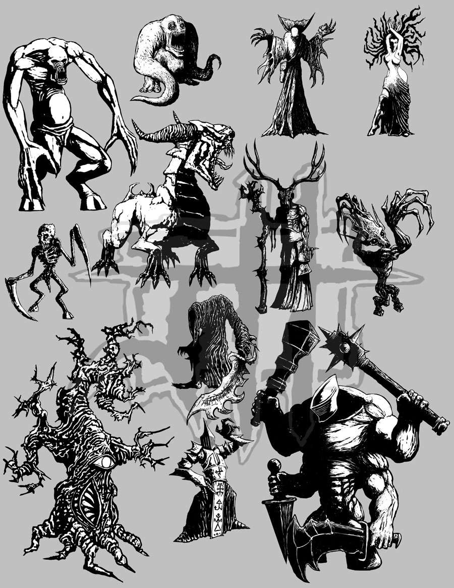 Printable Miniatures Set 1 - Jeremy Hart | PAPER MINIS | DriveThruRPG