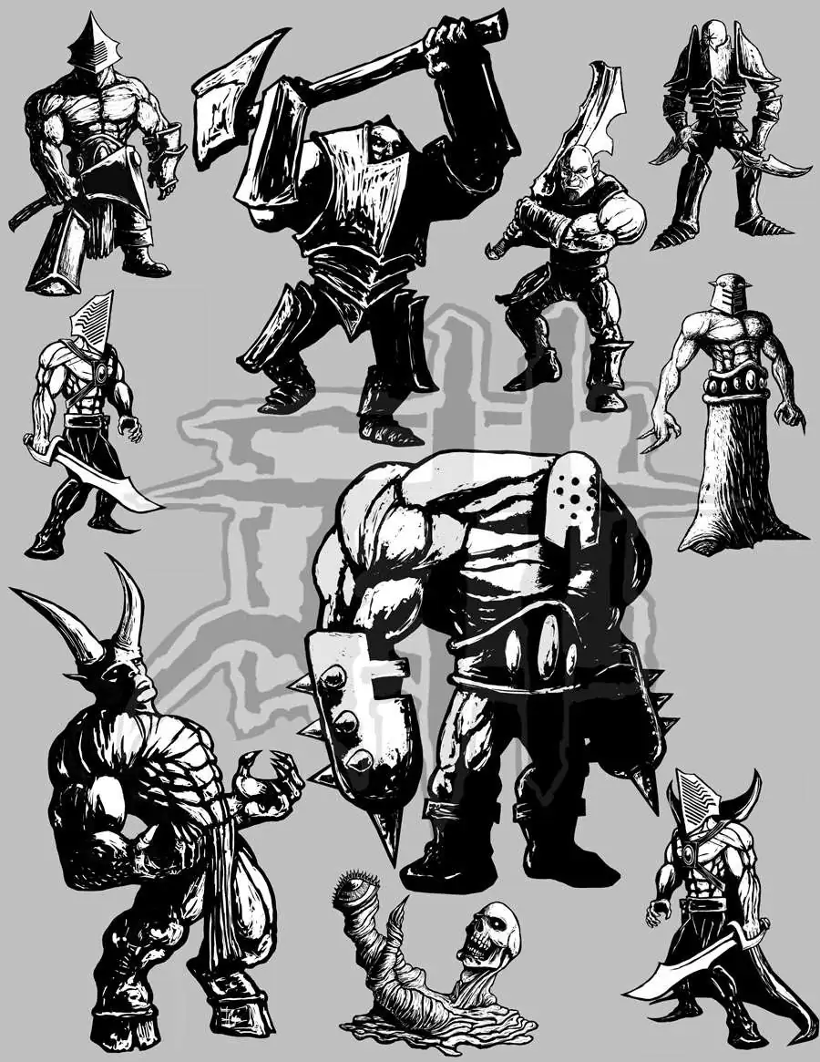 Printable Miniatures Set 8 - Jeremy Hart | PAPER MINIS | DriveThruRPG