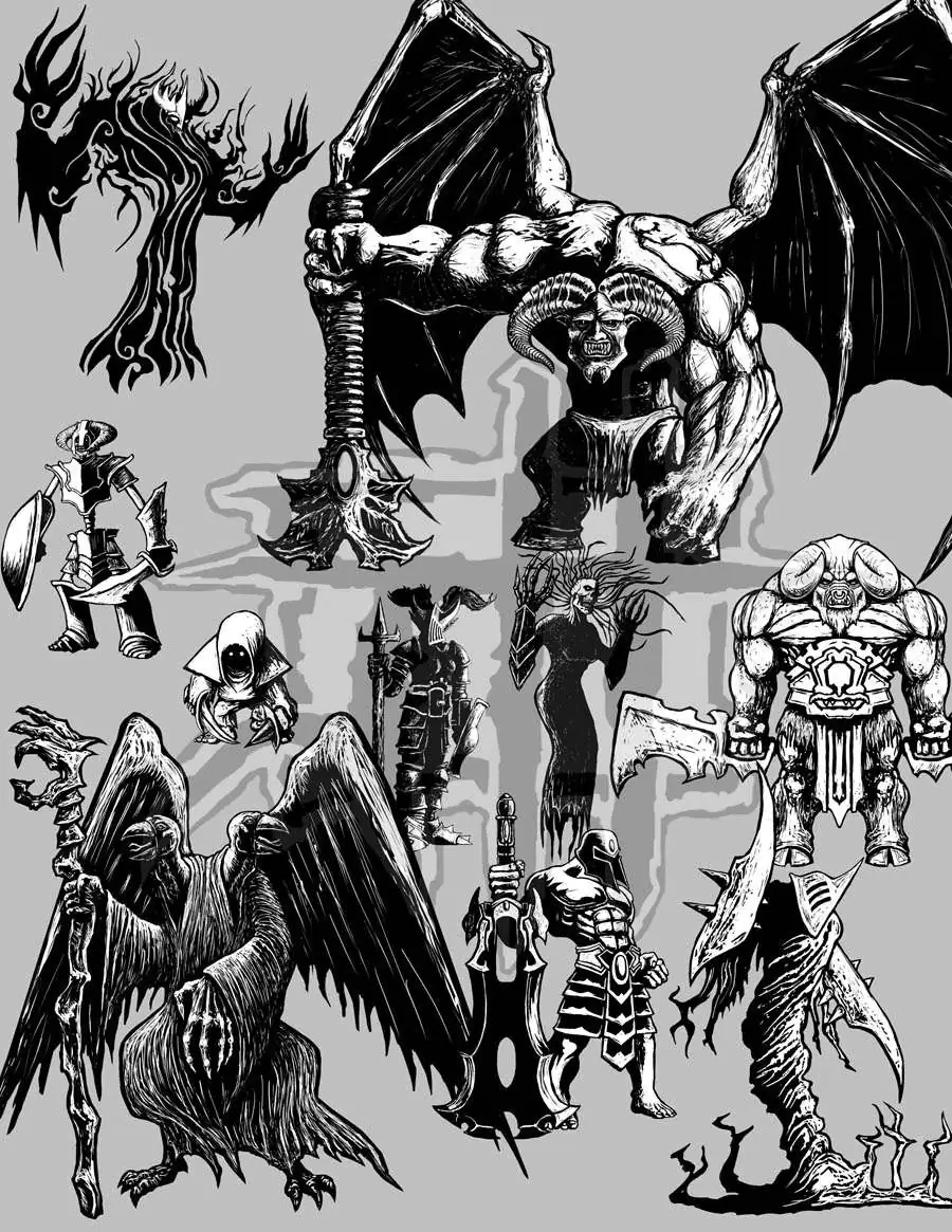 Printable Miniatures Set 4 - Jeremy Hart | PAPER MINIS | DriveThruRPG