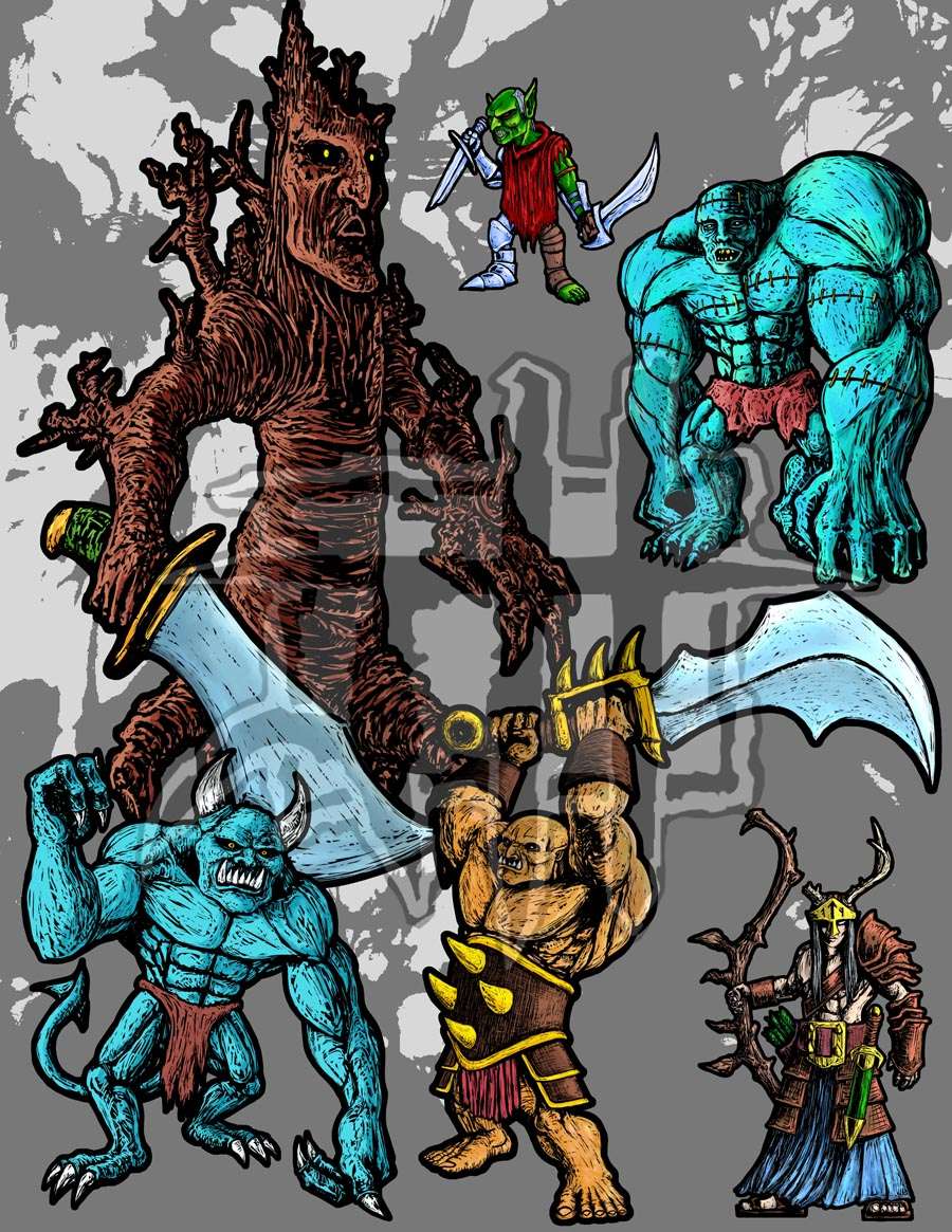 Printable Miniatures Set 18 - Jeremy Hart | PAPER MINIS | DriveThruRPG