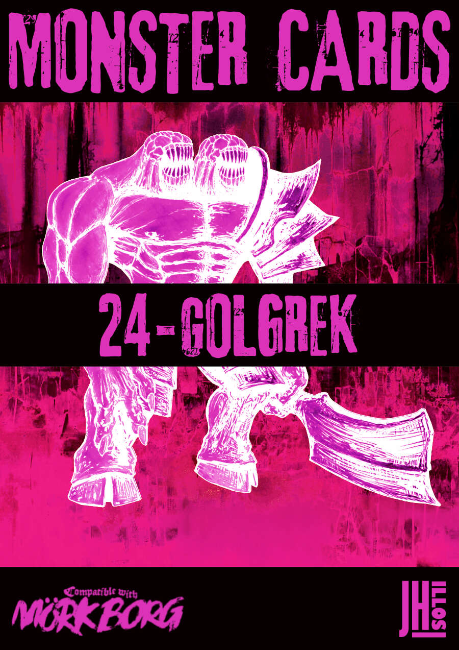 Mork Borg Monster Card 24 GOLGREK - Jeremy Hart | MORK BORG | DriveThruRPG