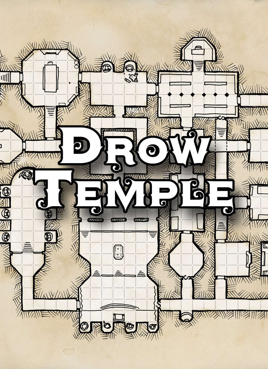 Drow Temple - Miska's Maps | Miska's Maps - OSR Fantasy Maps | DriveThruRPG