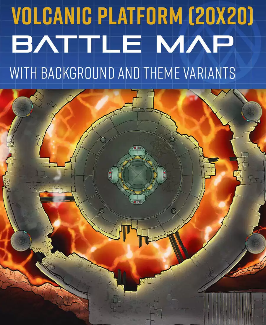 Volcanic Platform - Battle Map (20x20) - Miska's Maps | Miska's Sci-Fi ...