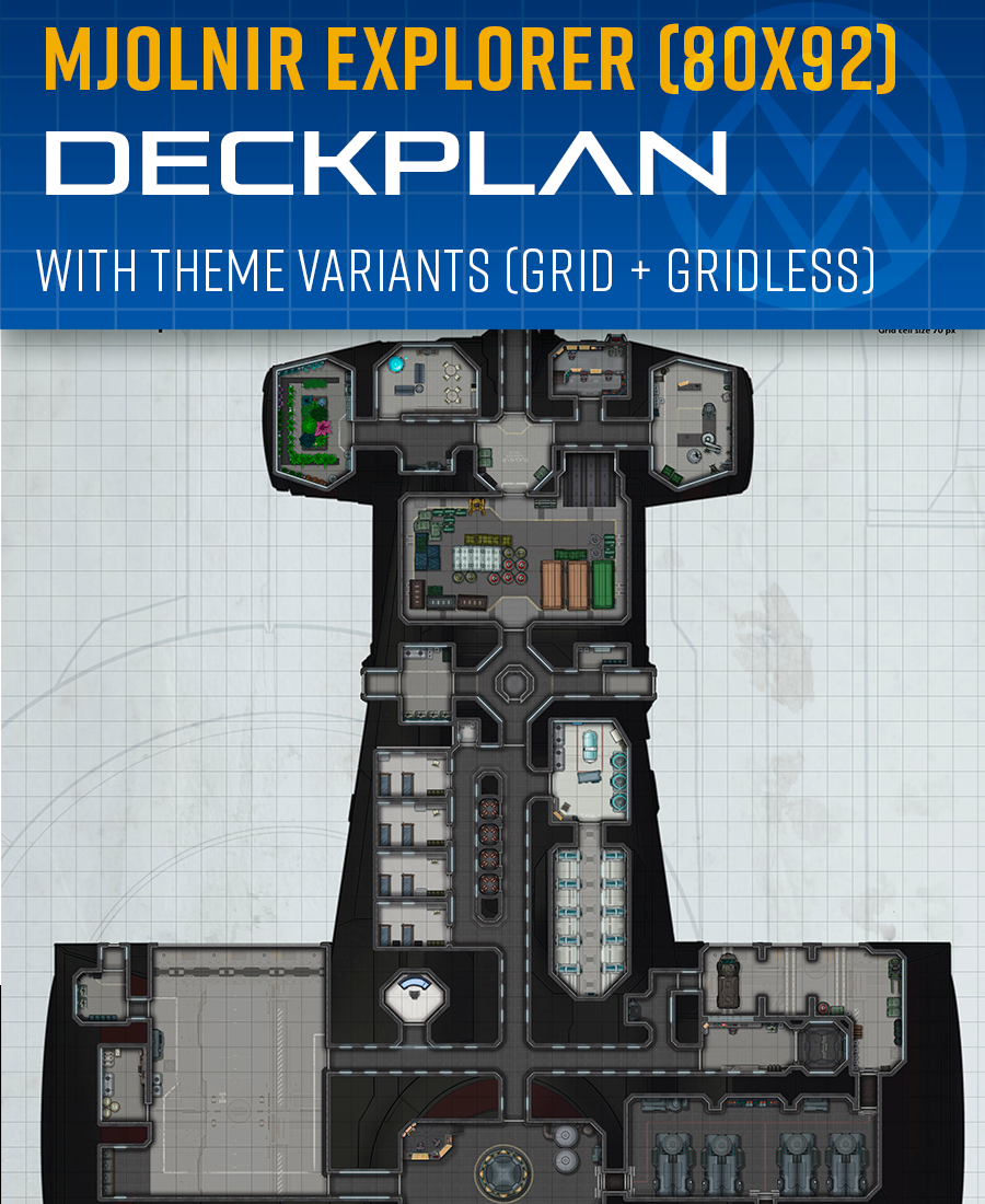 Mjolnir-class Explorer - Spaceship Deckplan - Miska's Maps | Miska's ...