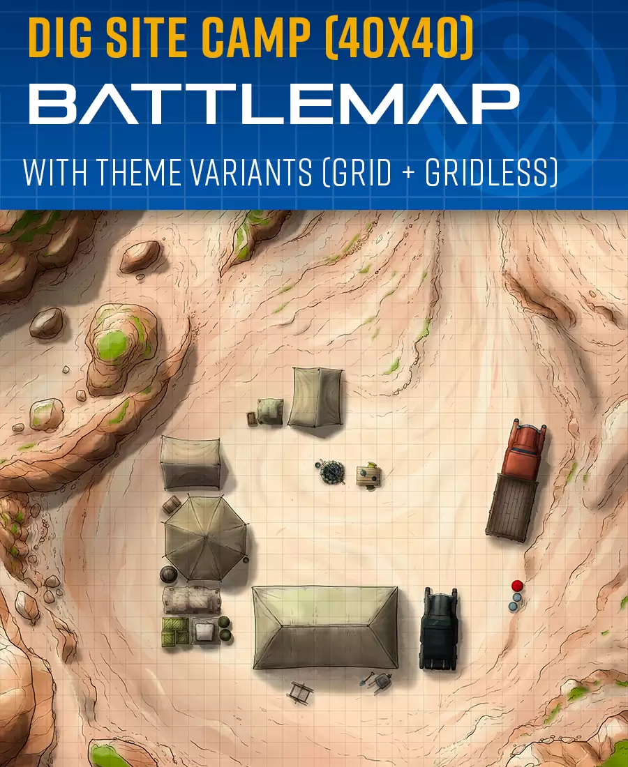 Archeological Dig Site Camp - Battle Map (40x40) - Miska's Maps | Miska ...