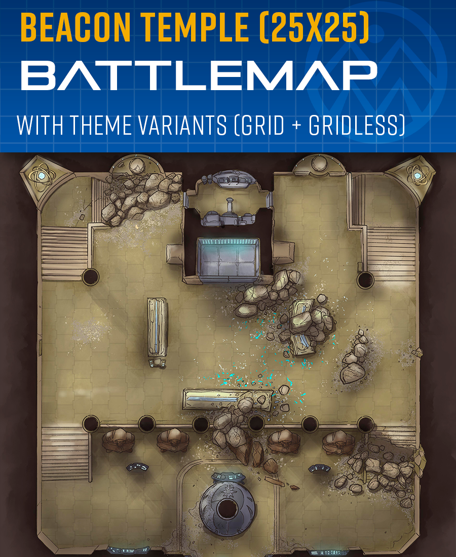 Beacon Temple - Sci-fi Battle Map (25x25) - Miska's Maps | Miska's Sci ...