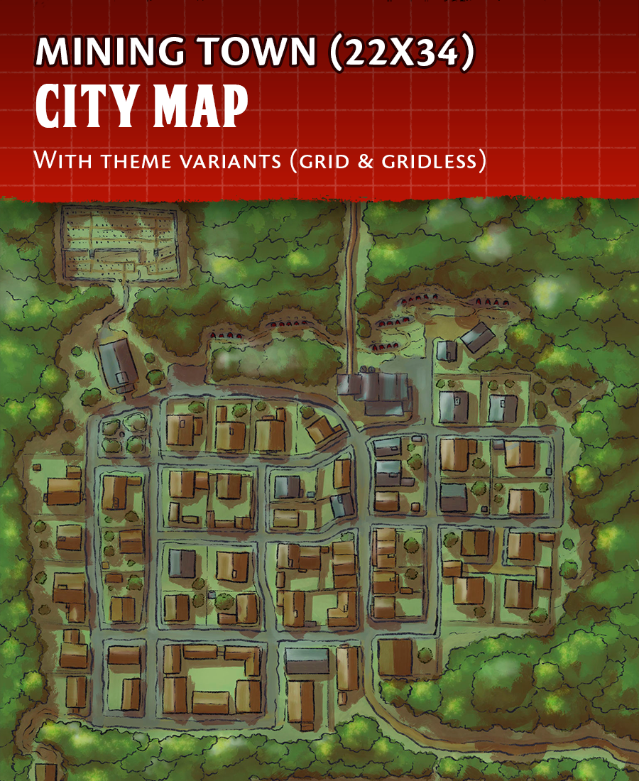 Mining Town - City Map (22x34) - Miska's Maps | Miska's Fantasy Maps ...