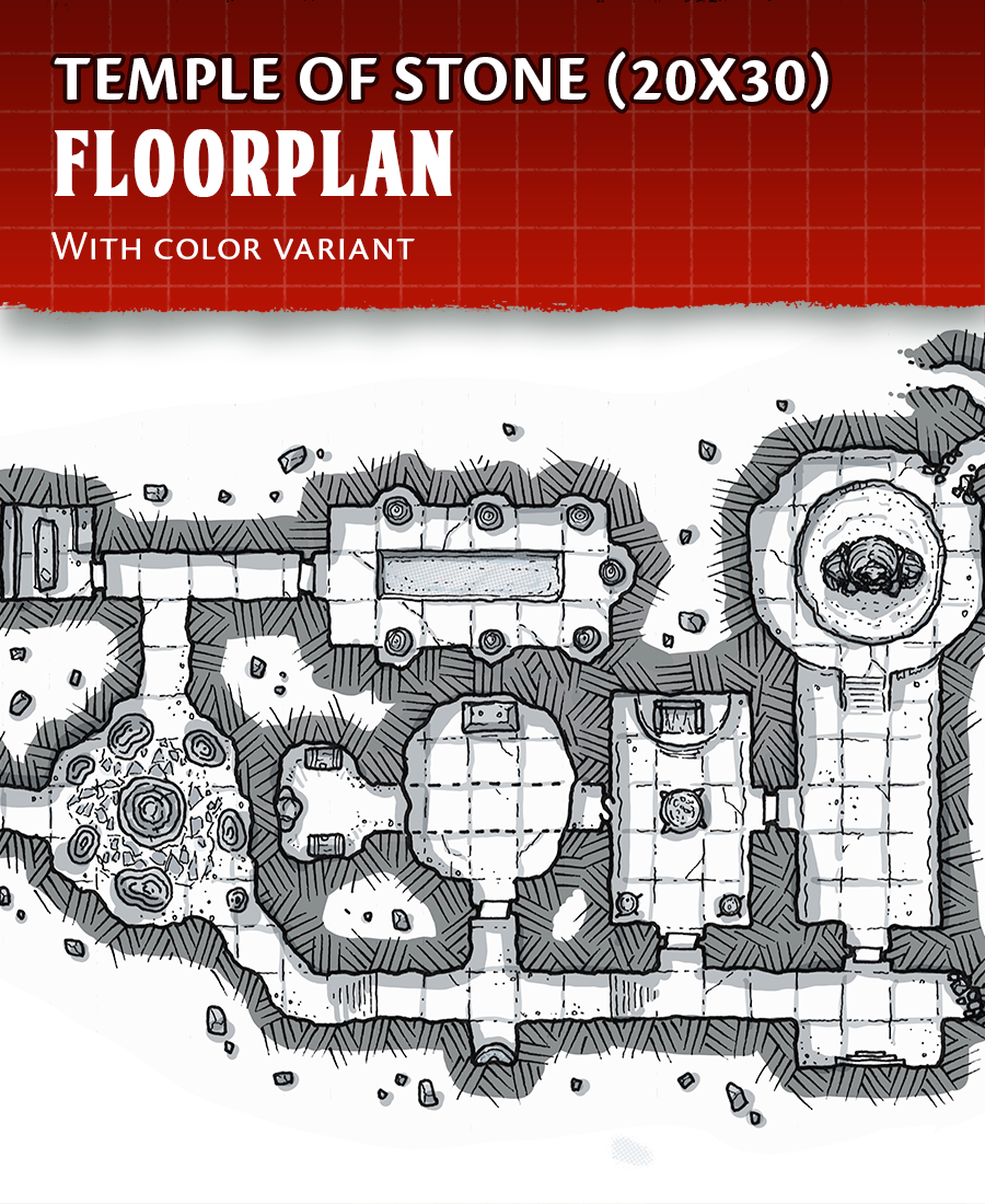 Temple Of Stone - Fantasy Floorplan (20x30) - Miska's Maps | Miska's ...