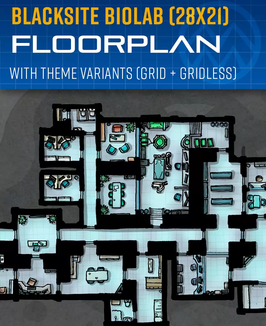 Blacksite Biolab - Sci-fi Floorplan (28x21) - Miska's Maps | Miska's ...
