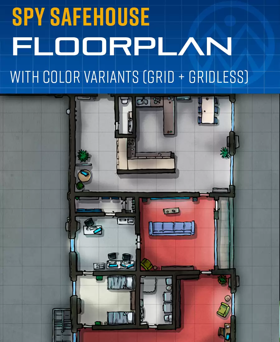 Spy Safehouse - Modern Sci-fi Floorplan - Miska's Maps | Miska's Sci-Fi ...