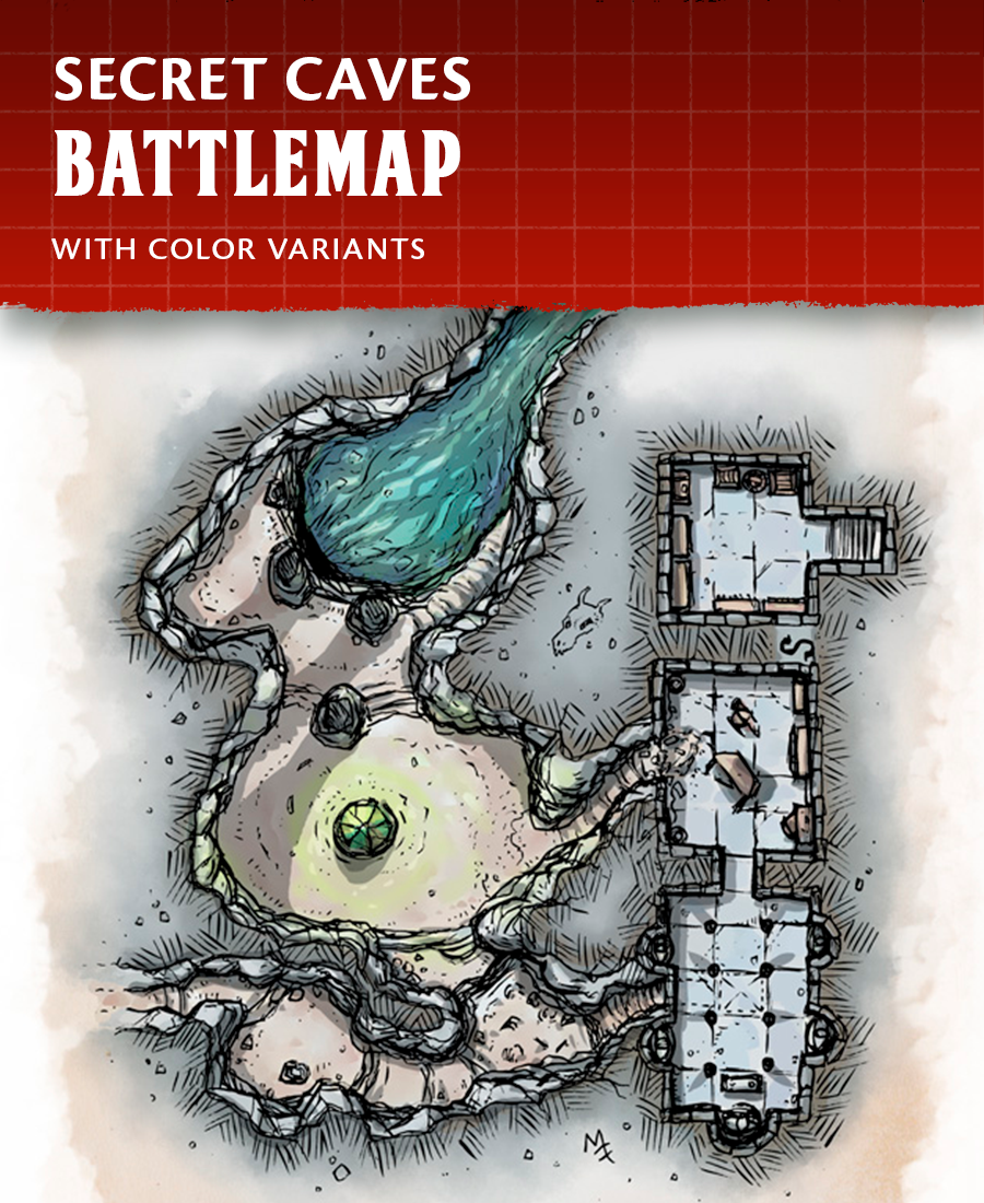 Secret Caves - Fantasy Battlemap - Miska's Maps | Miska's Maps - OSR ...