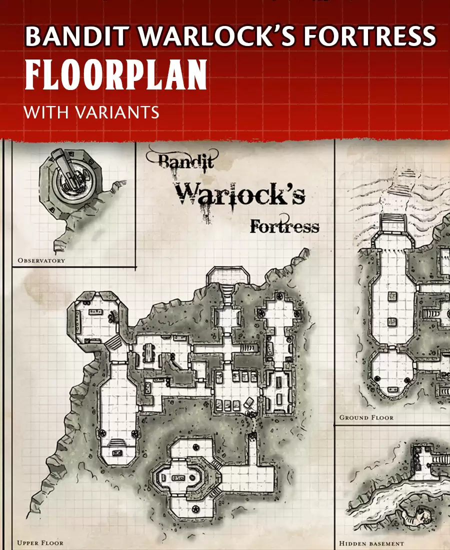 Bandit Warlocks Fortress - Fantasy Floorplan - Miska's Maps | Miska's ...