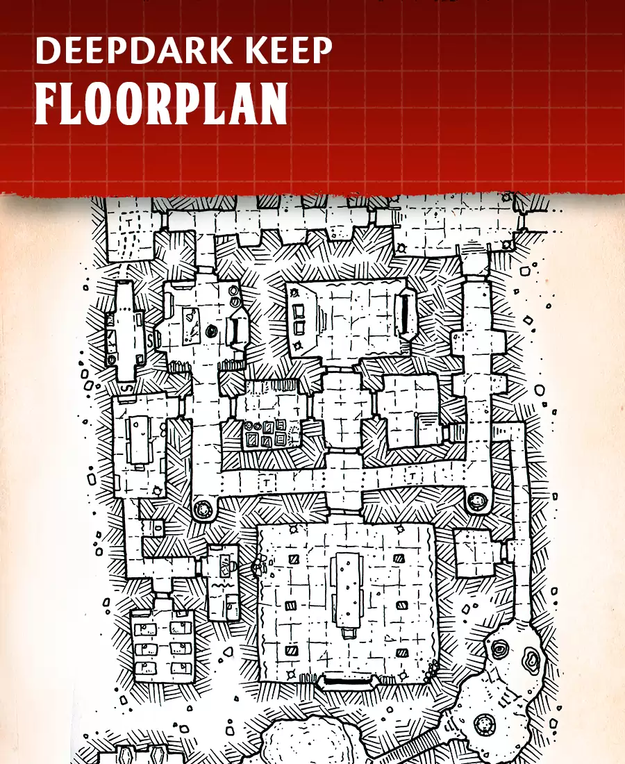 Deepdark Keep - Fantasy Dungeon Floorplan - Miska's Maps | Miska's Maps ...