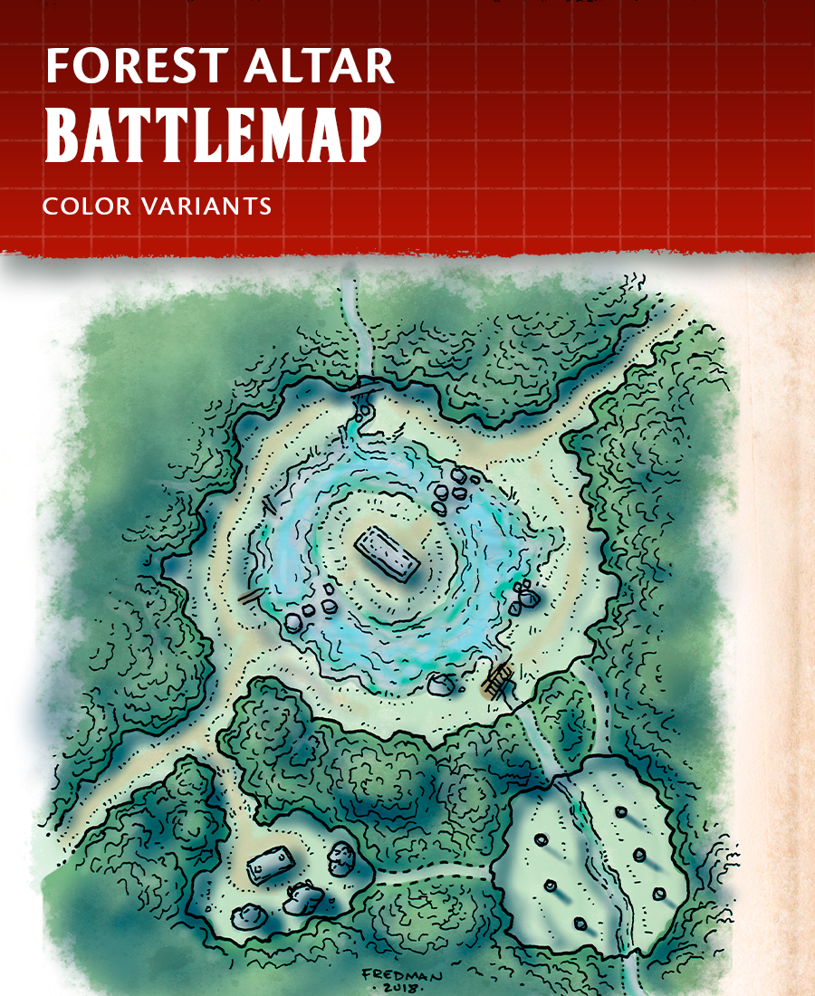 Forest Altar - Fantasy Battlemap - Miska's Maps | Miska's Maps - OSR ...