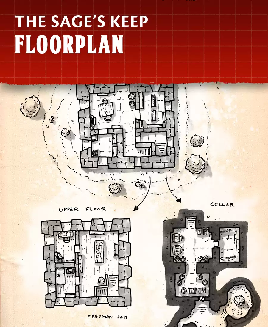 The Sage's Keep - Fantasy Floorplan - Miska's Maps | Miska's Maps - OSR ...