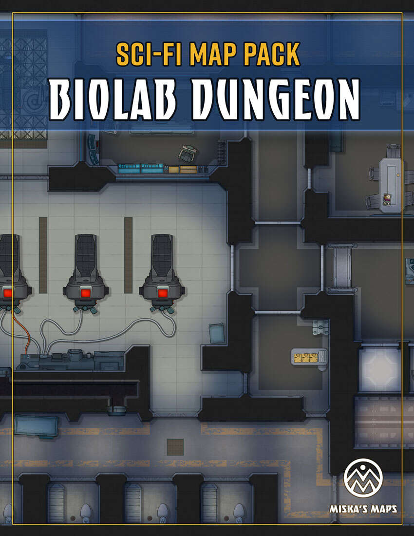 Biolab Dungeon - Sci-fi Battlemap - Miska's Maps | Miska's Sci-Fi Maps ...