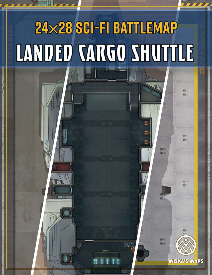 Landed Cargo Shuttle - Sci-Fi Battlemap - Miska's Maps | Miska's Sci-Fi ...