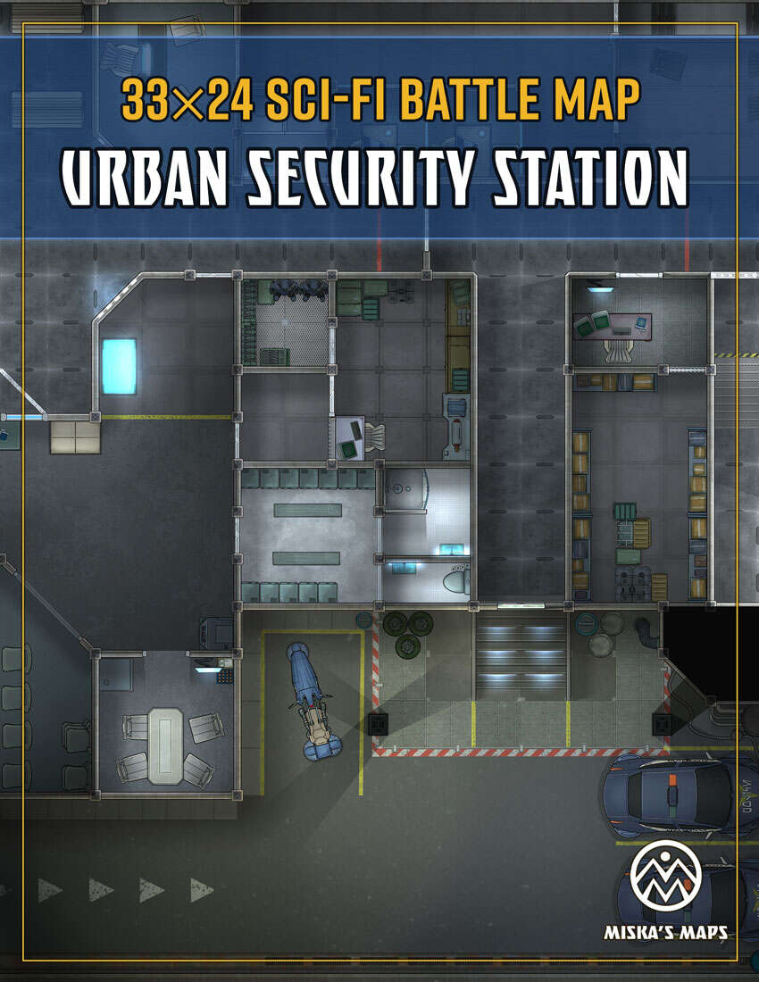 Urban Security Station - Sci-Fi Battle Map - Miska's Maps | Miska's Sci ...