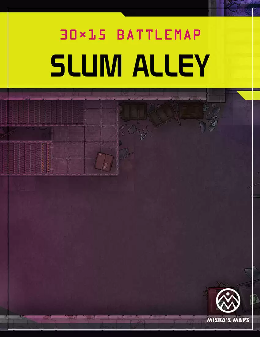 Slum Alley - Battlemap - Miska's Maps | Miska's Sci-Fi Maps | DriveThruRPG