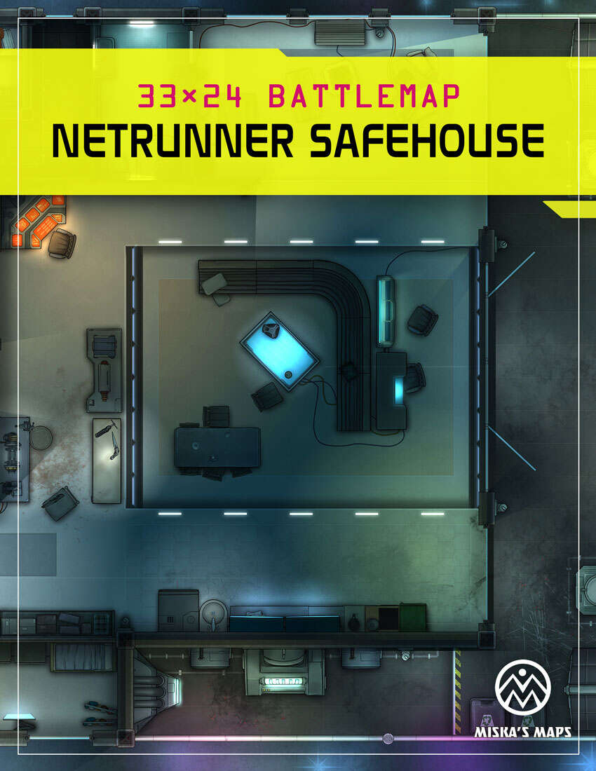 Netrunner Safehouse - Battlemap - Miska's Maps | Miska's Sci-Fi Maps ...