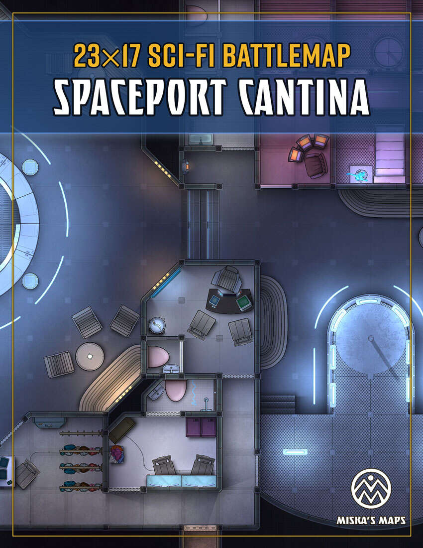 Spaceport Cantina - Sci-Fi Battlemap - Miska's Maps | Miska's Sci-Fi ...