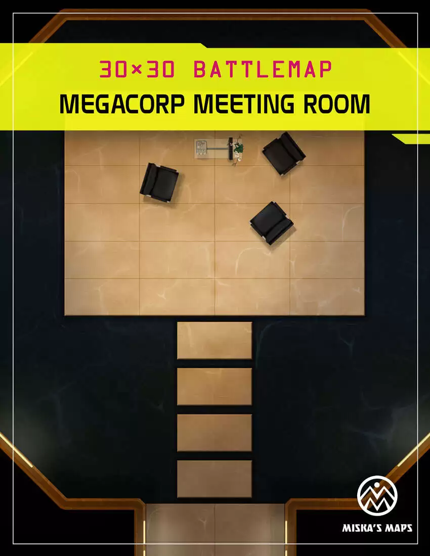 Megacorp Meeting Room - Cyberpunk Battlemap - Miska's Maps | Miska's ...