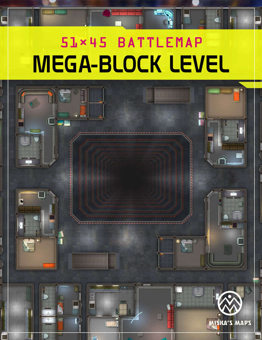 Mega-Block Level - Cyberpunk Battlemap - Miska's Maps | Miska's Sci-Fi ...