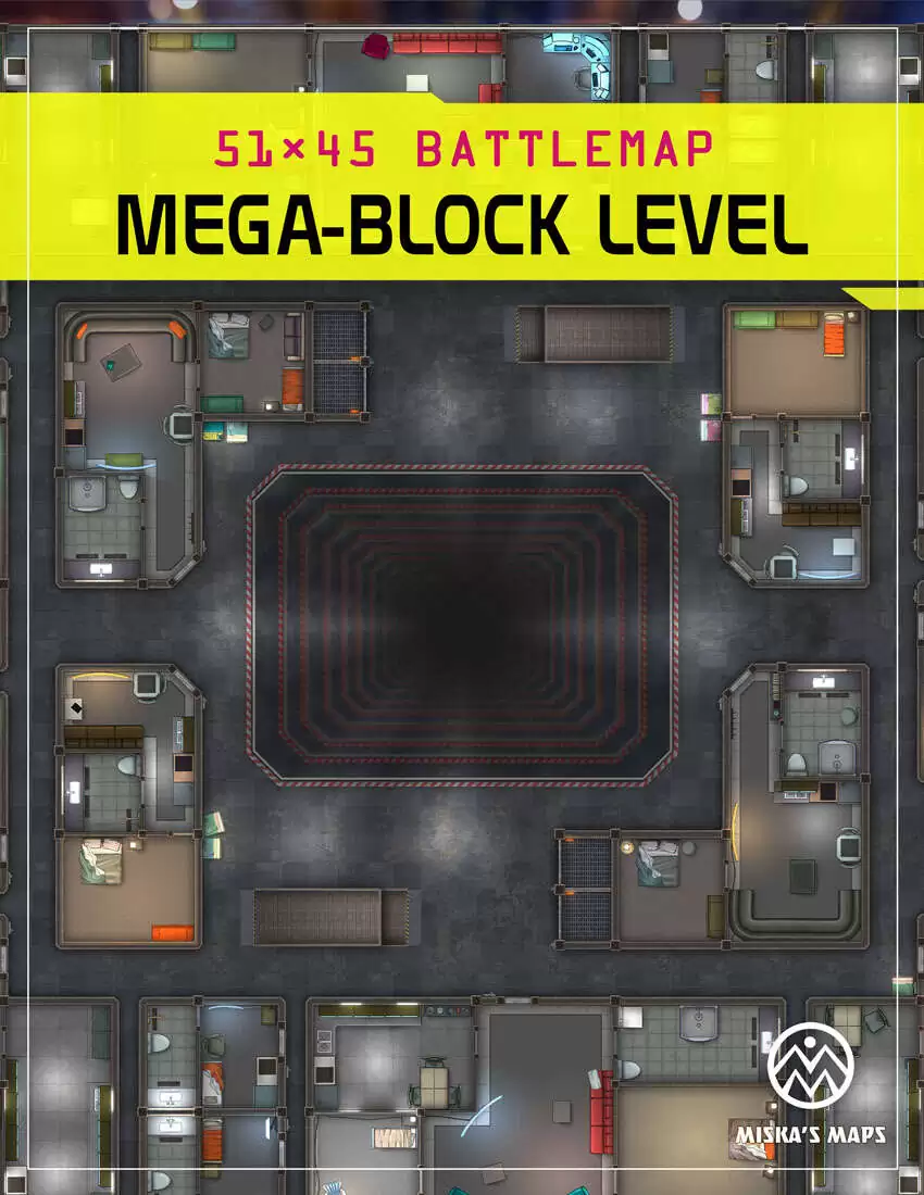 Mega-Block Level - Cyberpunk Battlemap - Miska's Maps | Miska's Sci-Fi ...