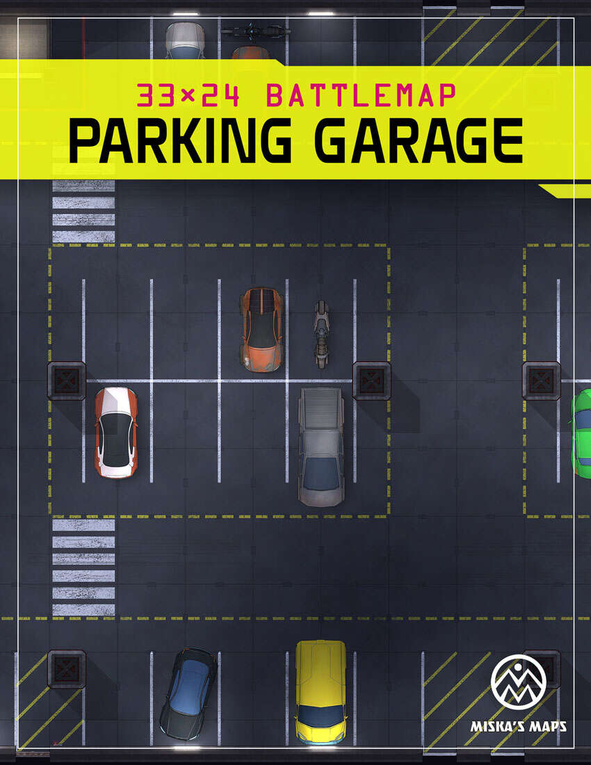 Parking Garage - Cyberpunk Battlemap - Miska's Maps | Miska's Sci-Fi ...