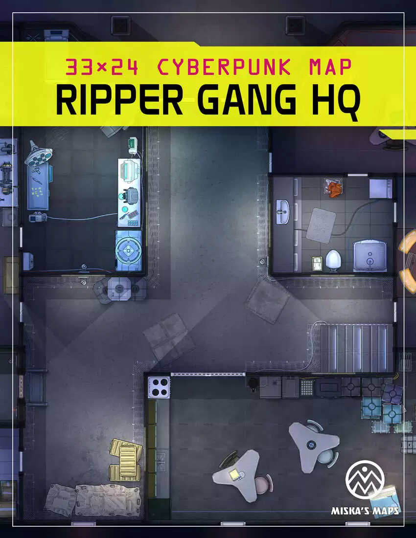 Ripper Gang HQ - Cyberpunk Battlemap - Miska's Maps | Miska's Sci-Fi ...