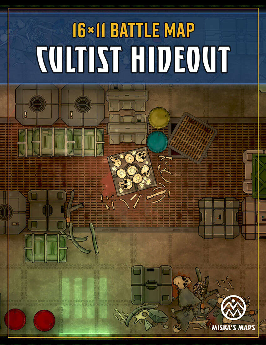 Cultist Hideout - Battle Map - Miska's Maps | Miska's Sci-Fi Maps ...