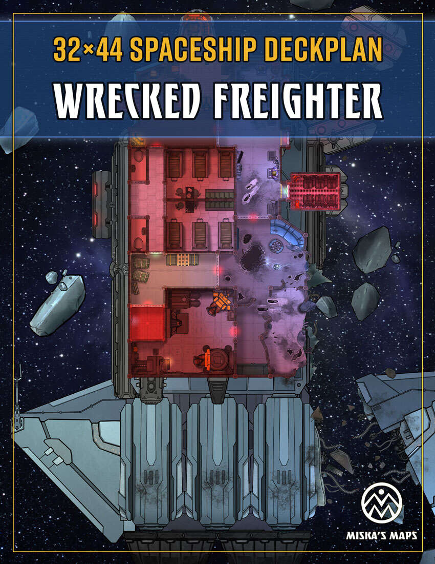 The Wrecked Freighter - Miska's Maps | Miska's Sci-Fi Maps | DriveThruRPG