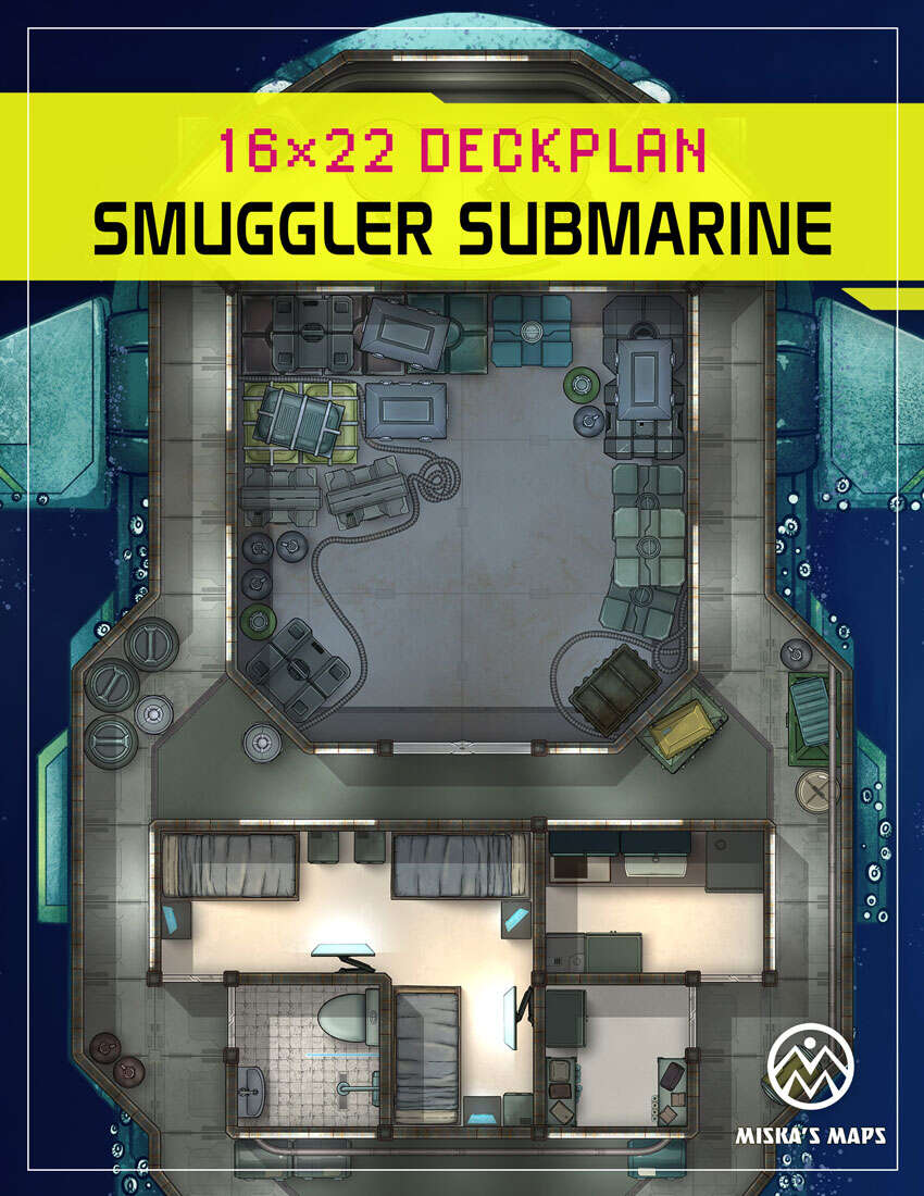 Smuggler Submarine - Miska's Maps | Miska's Sci-Fi Maps | DriveThruRPG