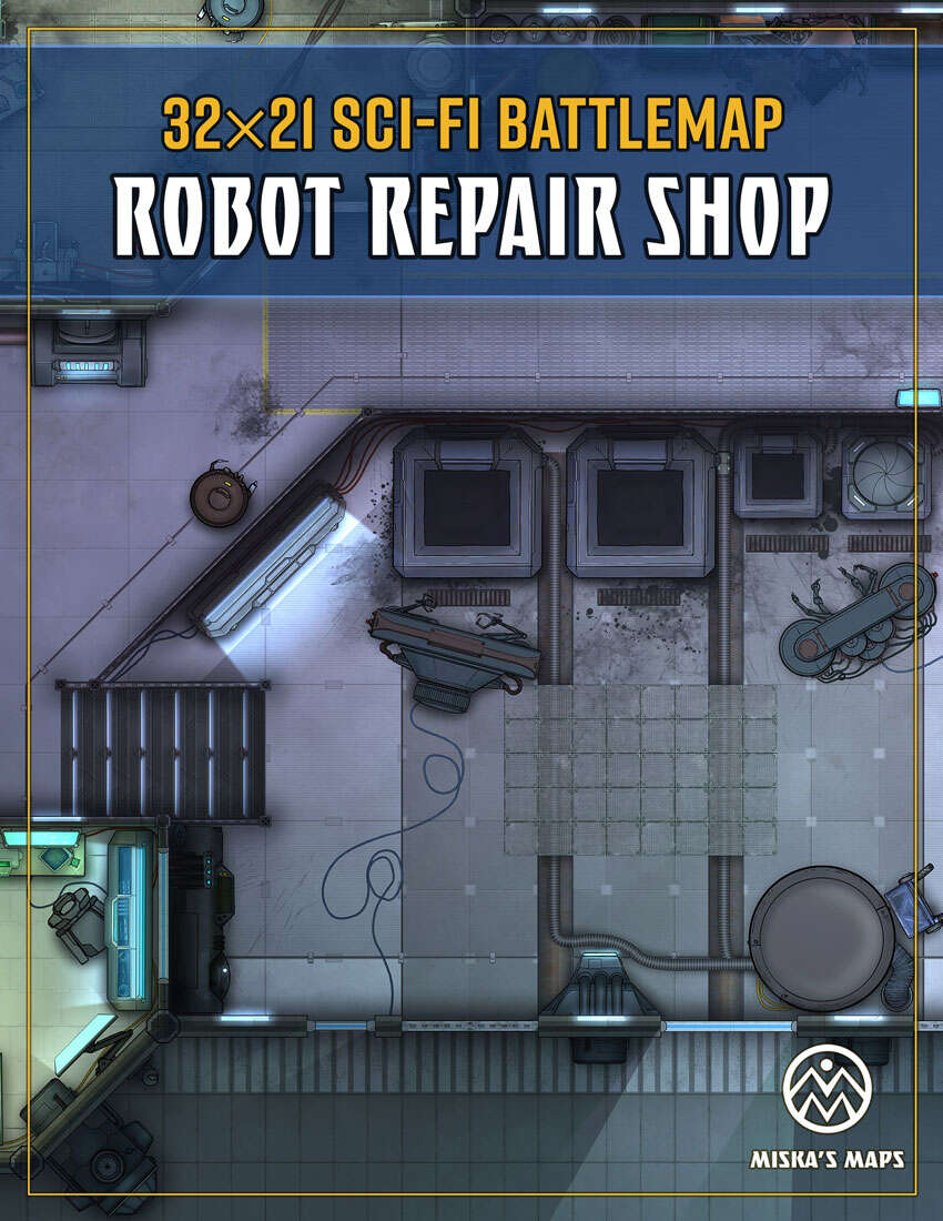Robot Repair Shop - Miska's Maps | Miska's Sci-Fi Maps | DriveThruRPG