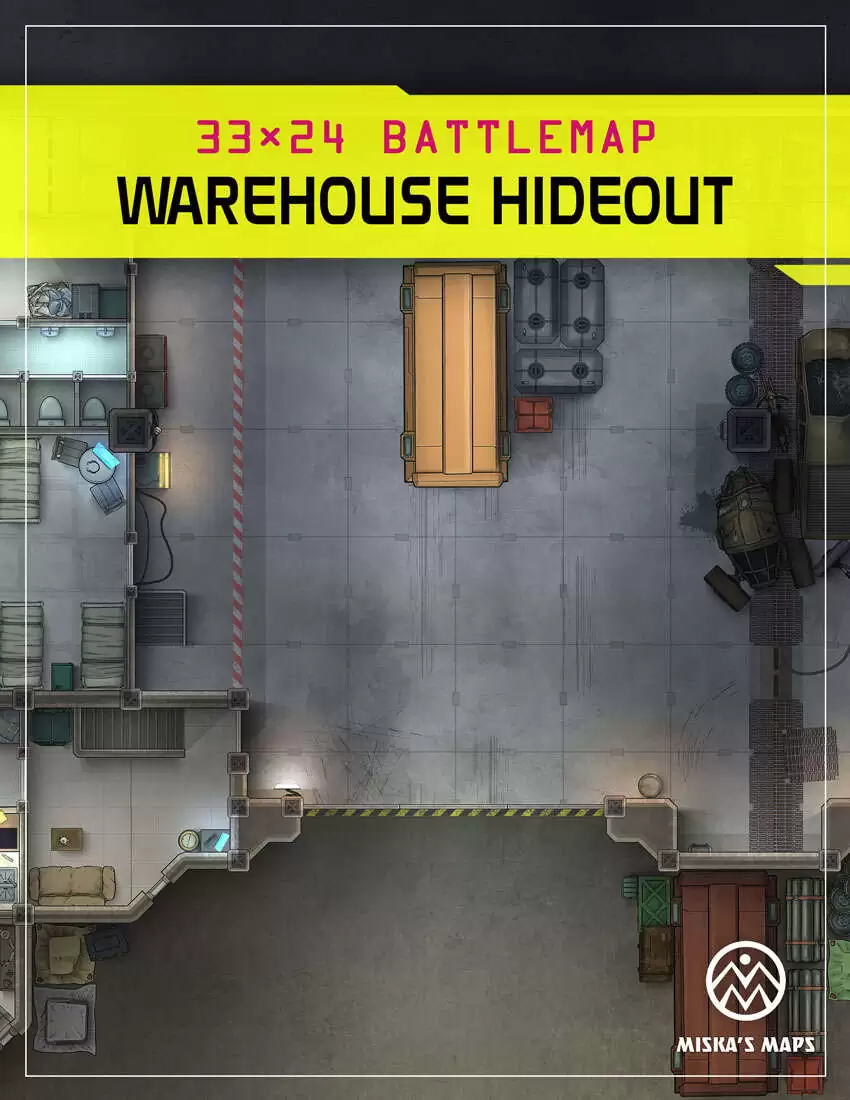Warehouse Hideout - Miska's Maps | Miska's Sci-Fi Maps | DriveThruRPG