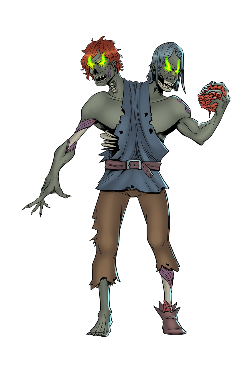 Two-Headed Zombie - Stock Art - Dren Productions | DriveThruRPG