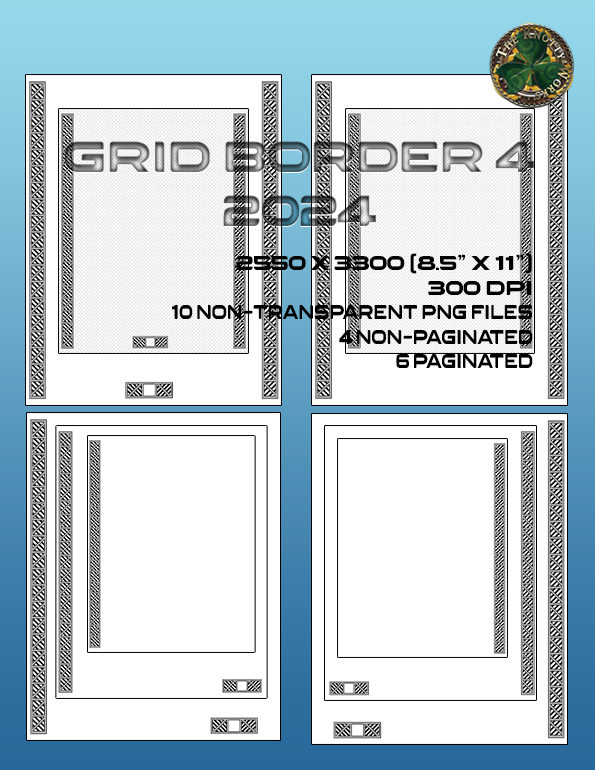 2024 Grid Border Page Background Pack 4 - The Knotty-Works | Publishing ...
