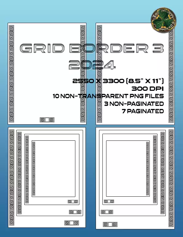 2024 Grid Border Page Background Pack 3 - The Knotty-Works | Publishing ...