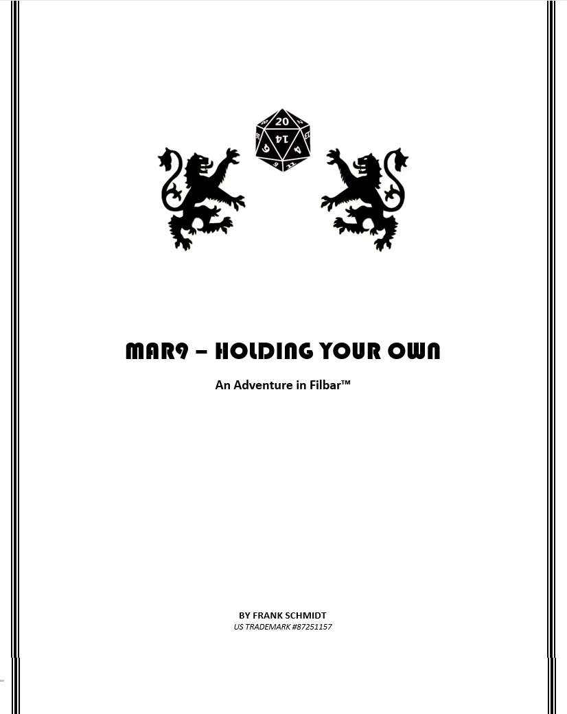 MAR9 - Holding Your Own - Adventures in Filbar | DriveThruRPG