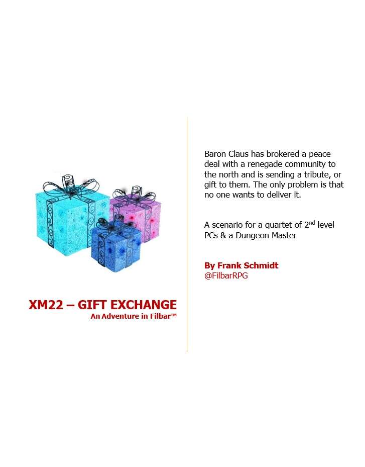 XM22 - Gift Exchange - Adventures in Filbar | DriveThruRPG