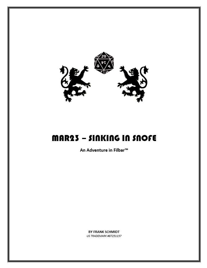 MAR23 - Sinking in Snofe - Adventures in Filbar | DriveThruRPG