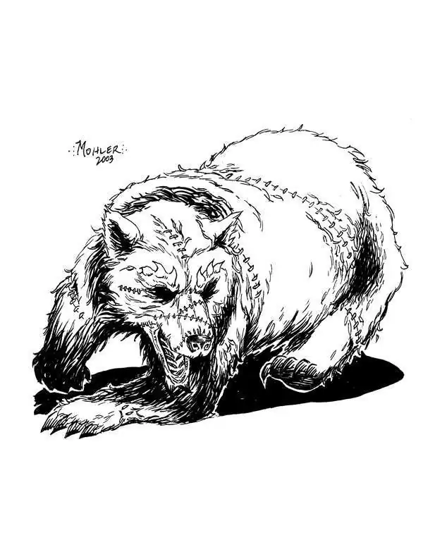 OE Stock Art - Zombie Bear (or Skin Husk) - Outland Entertainment | B&W ...